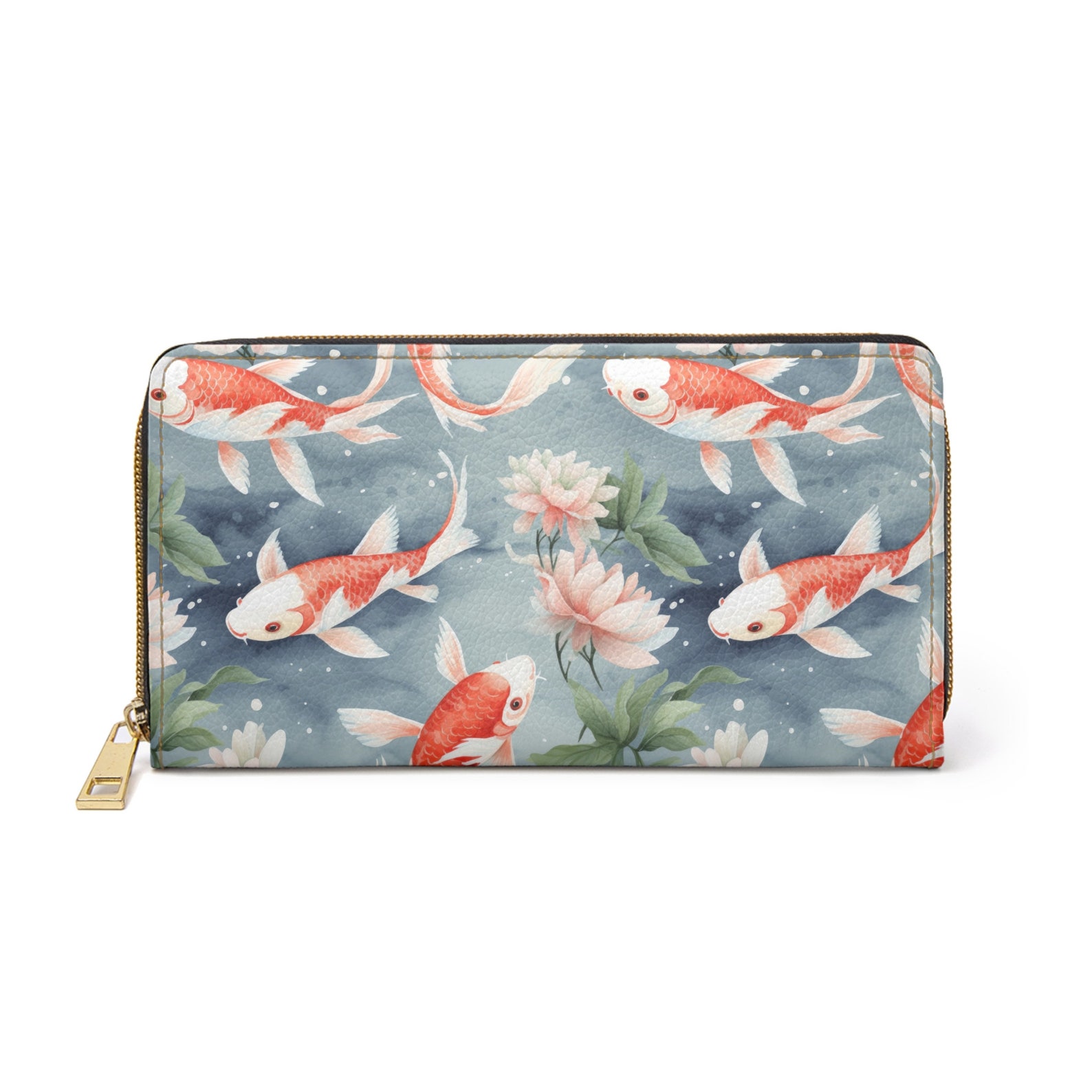 Koi Fish Faux Leather Zip Wallet Japanese Koi Fish Koi - Etsy