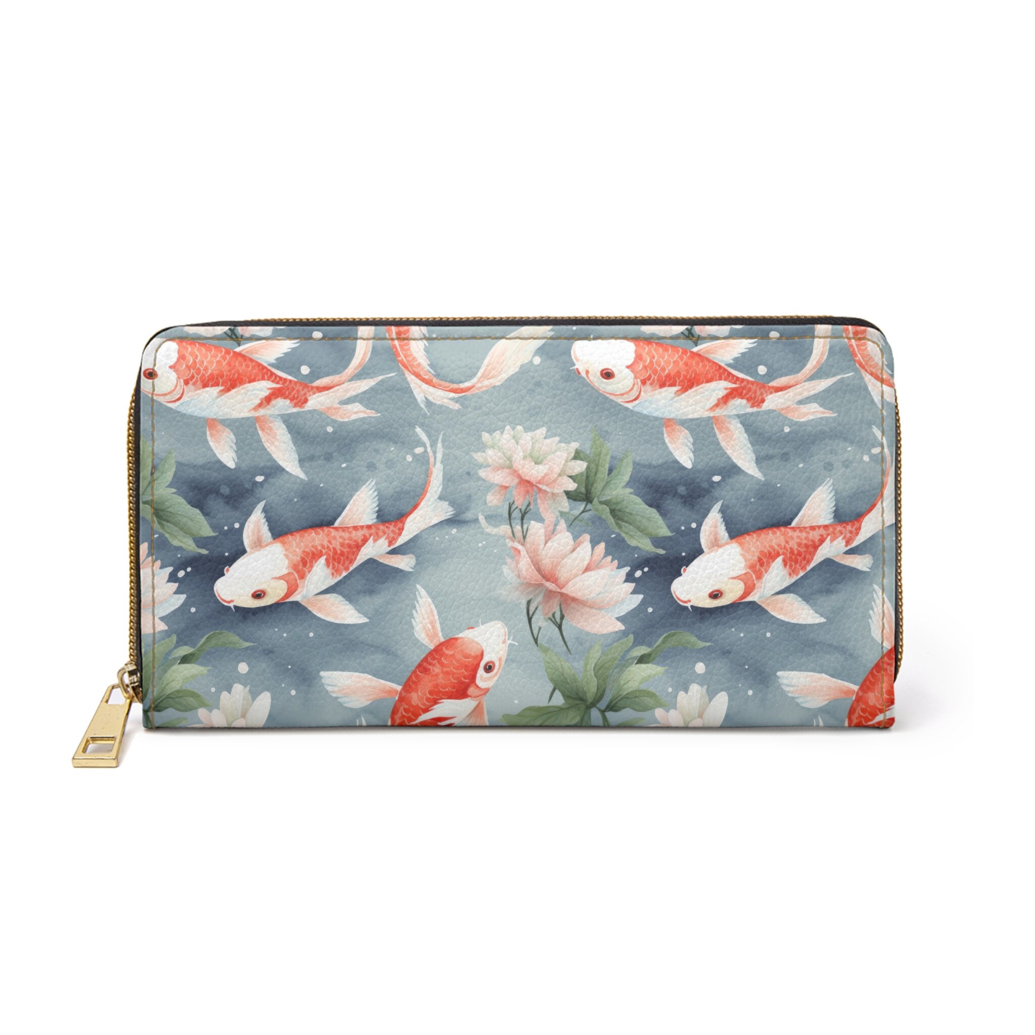 Koi Fish Faux Leather Zip Wallet Japanese Koi Fish Koi - Etsy