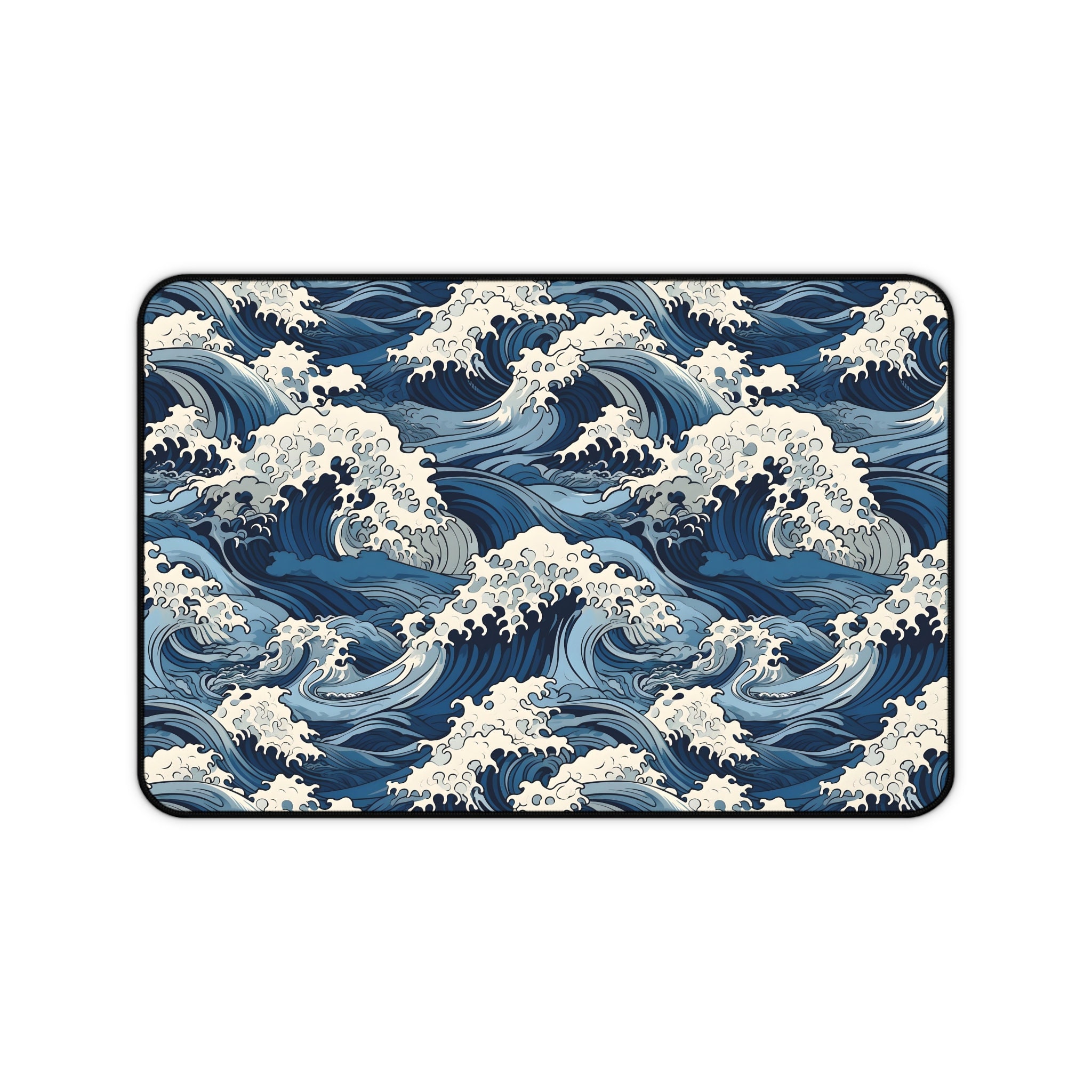 Japanese Wave Inspired Desk Mat Aesthetic Desk Decor Great - Etsy