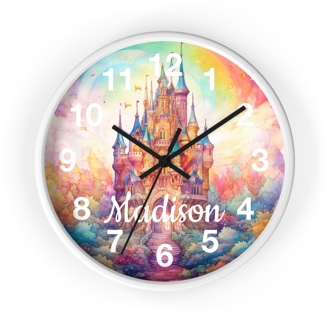 Personalized Castle Wall Clock Fairytales Home Decor Kids Bedroom ...