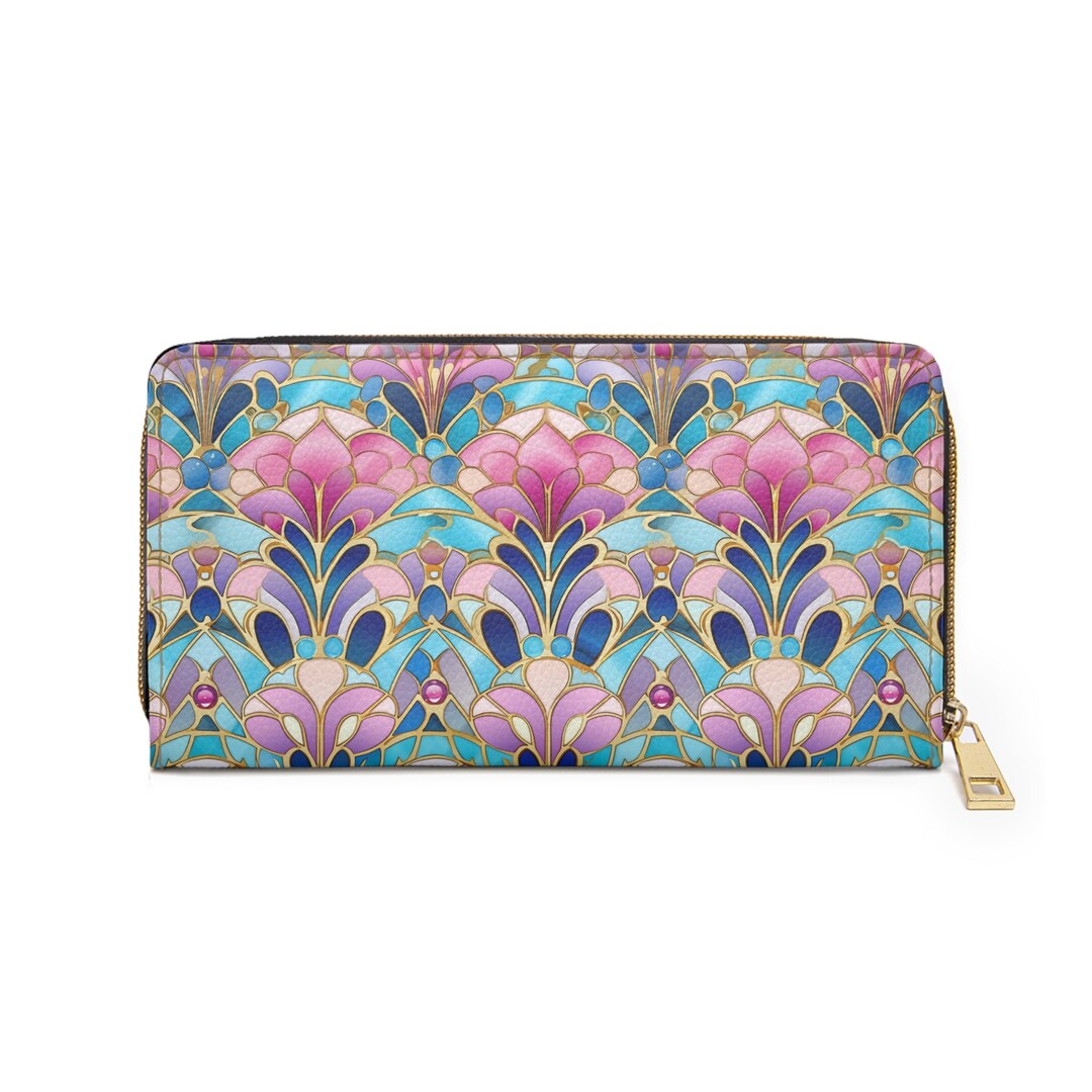 Art Deco Wallet Artsy Wallet Art Deco Zipper Wallet Womens Wallet ...