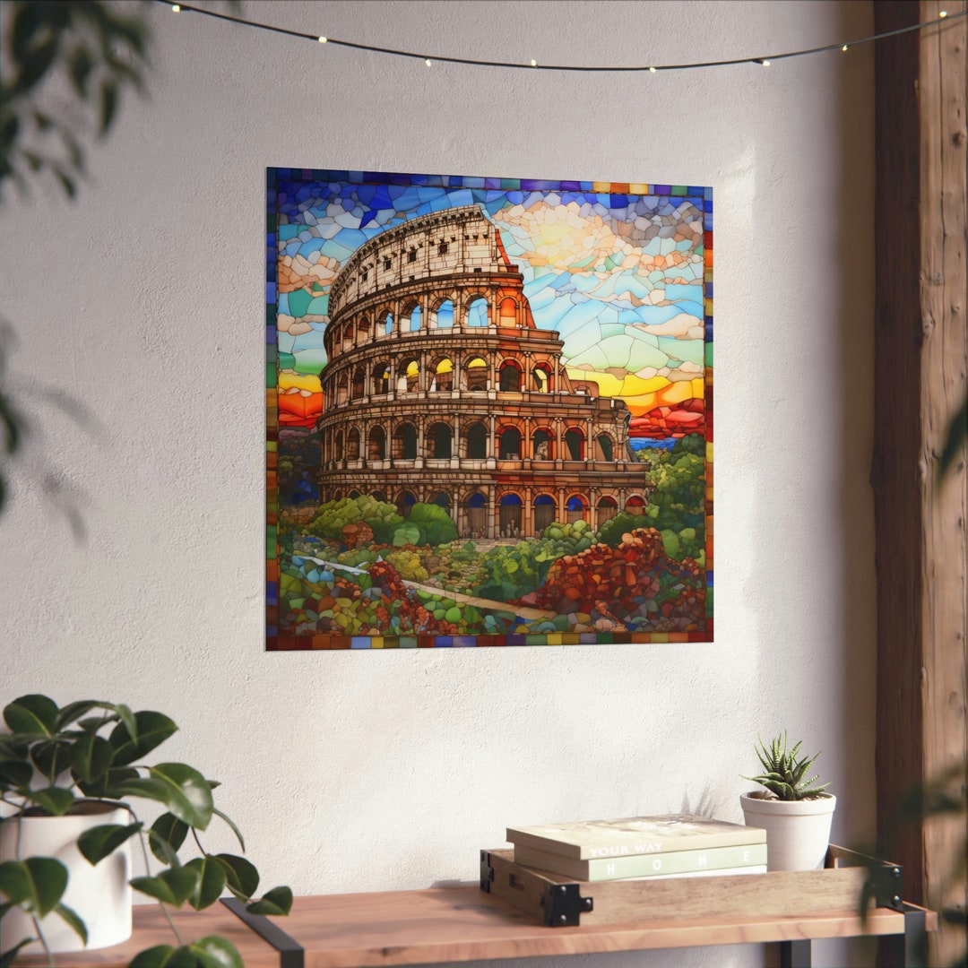 Rome Italy Landmark Matte Posters Landmark Posters Coliseum Poster Faux ...