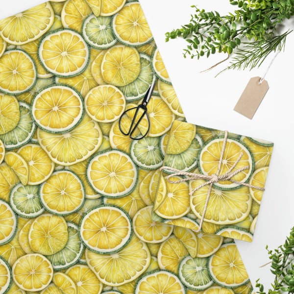 Lemon Wrapping Paper Roll - Etsy