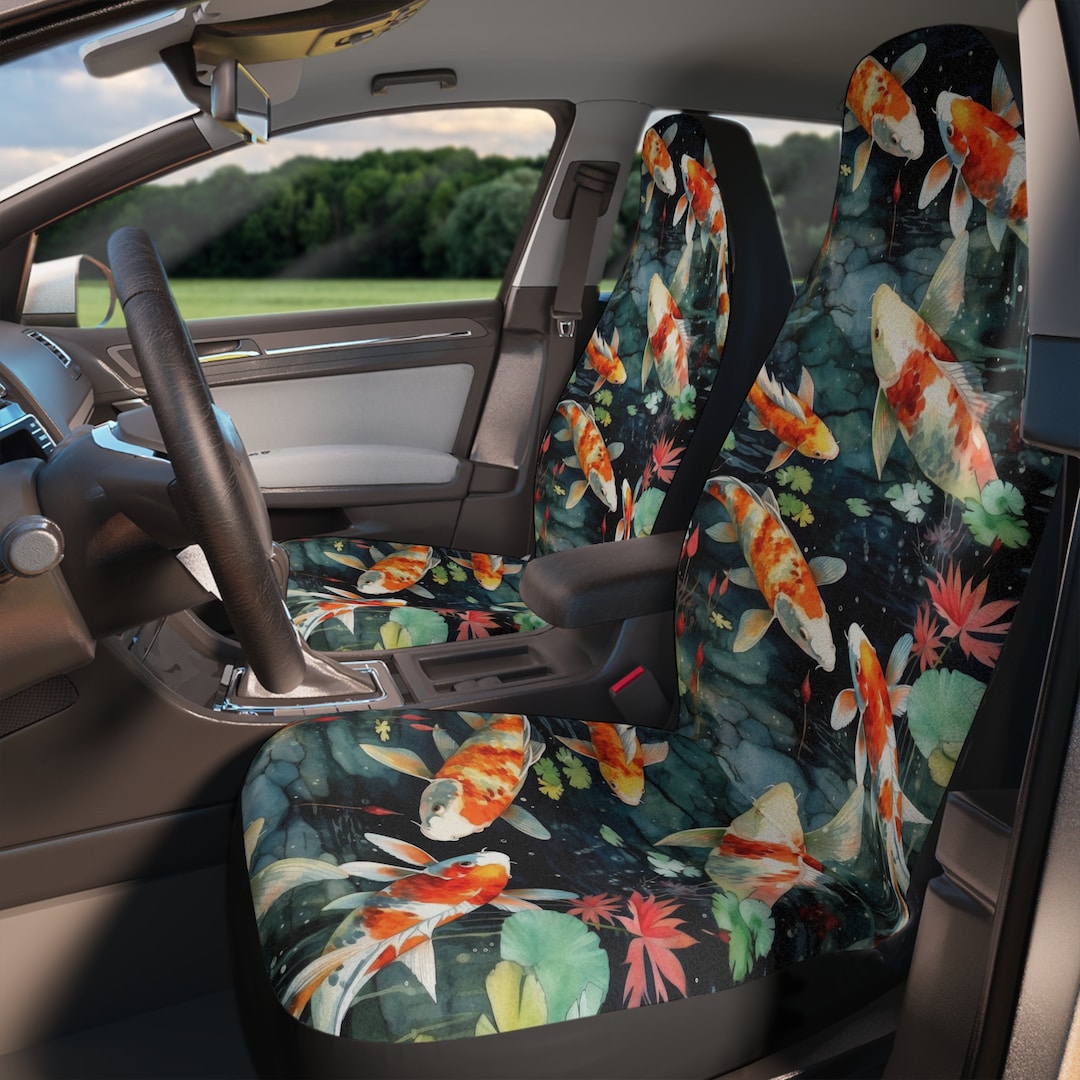 Koi Fish Car Seat Cover Japanese Style Seat Covers Koi Fish Car Decor ...