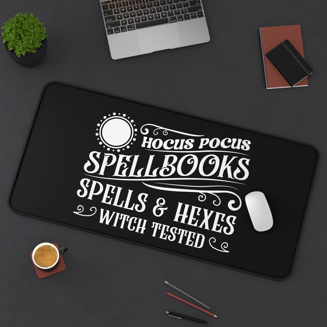 Hocus Pocus Desk Mat Spellbooks Gaming Desk Mat Gothic Witch Mousepad ...