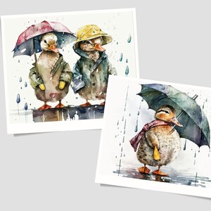 Ducklings in the Rain Printable Art - Digital Design Bundle of 10 ...