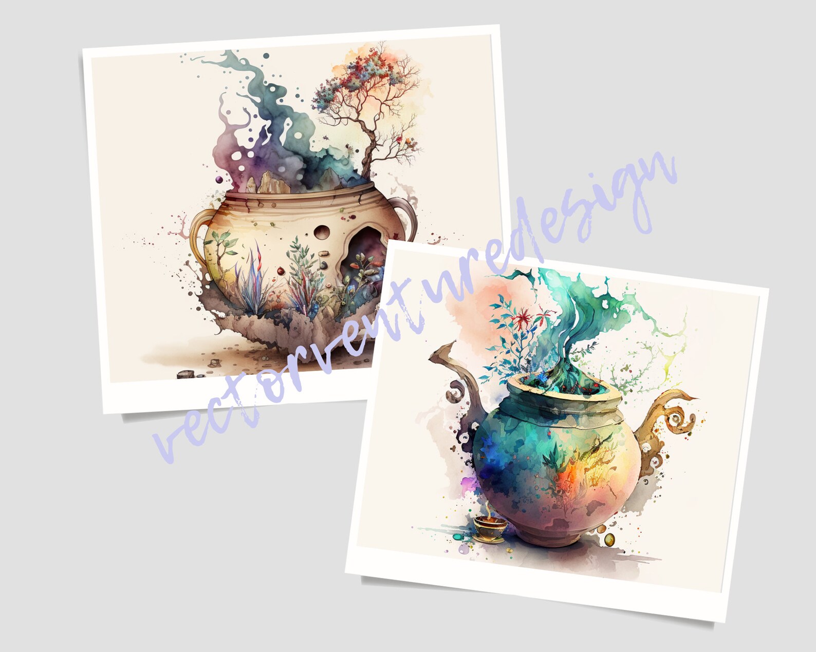Fantasy Pot 10pc PNG Bundle - Fairy Tale PNG - Watercolor Magical ...