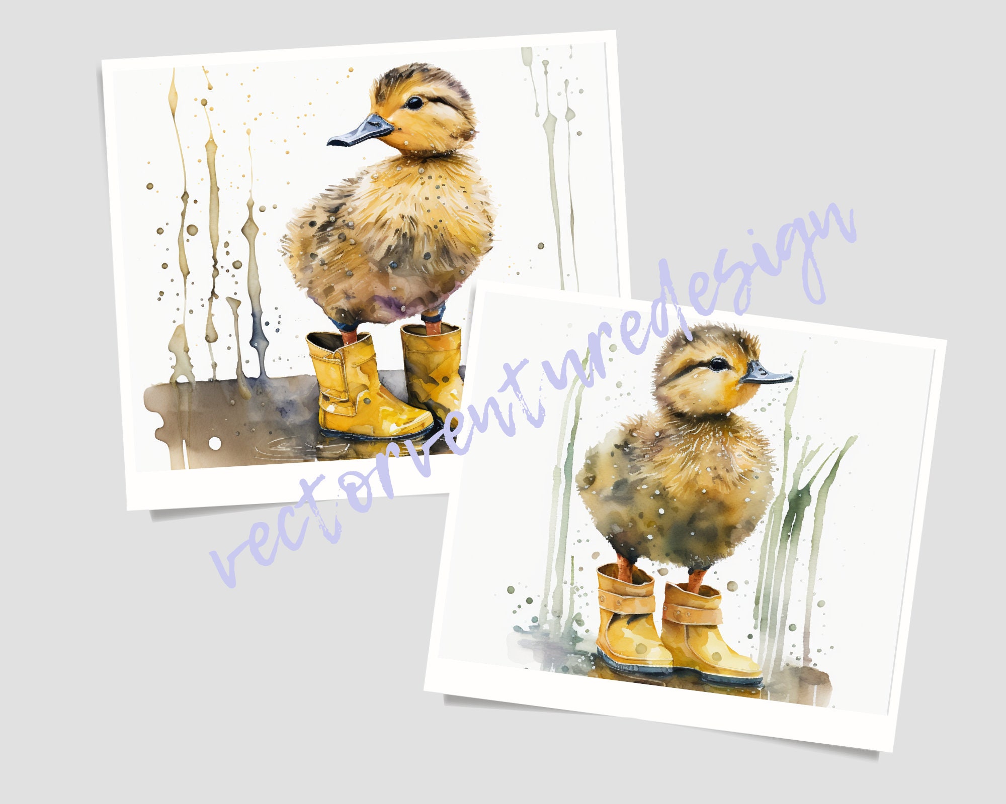 Ducklings in Rain Boots Printable Art - Digital Design Bundle of 10 ...