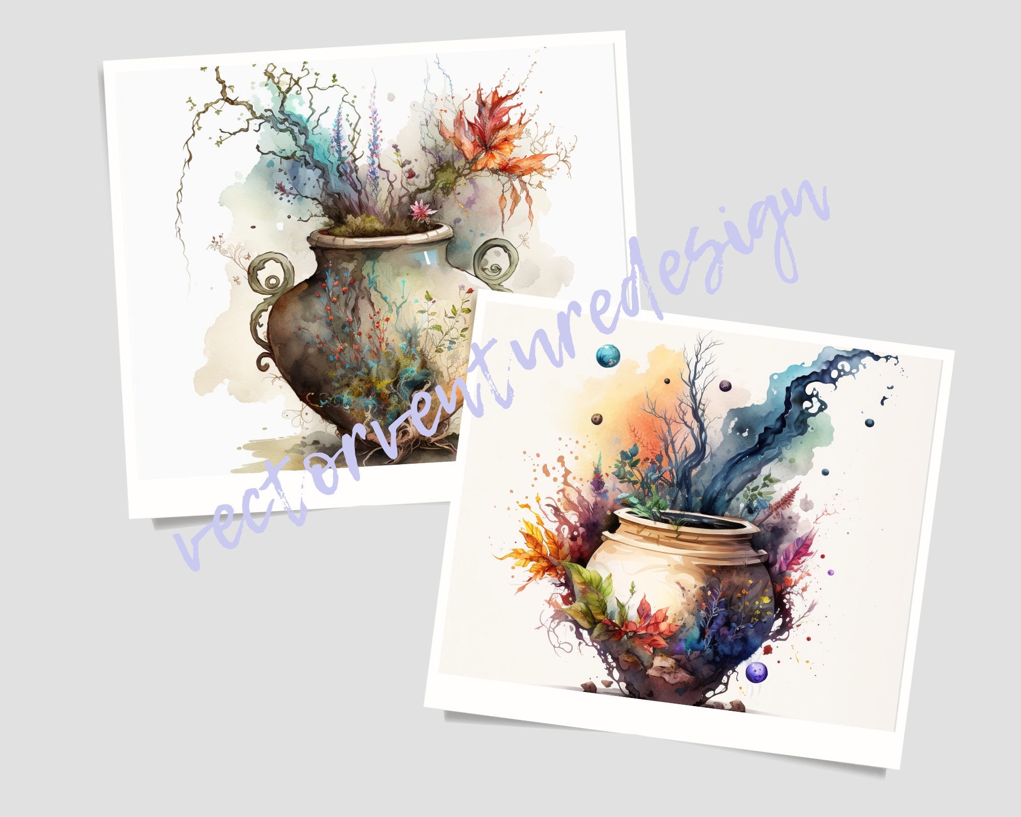 Fantasy Pot 10pc PNG Bundle - Fairy Tale PNG - Watercolor Magical ...