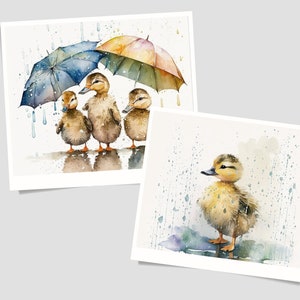 Ducklings in the Rain Printable Art - Digital Design Bundle of 10 ...