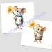 Cute Mouse Holding a Flower Clip Art - Instant Download - Digital ...