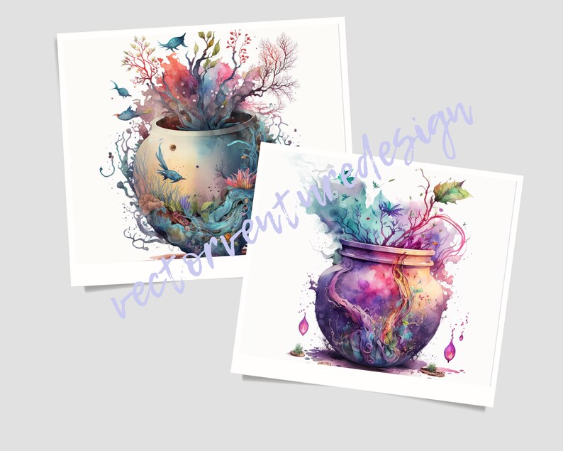 Fantasy Pot 10pc PNG Bundle - Fairy Tale PNG - Watercolor Magical ...