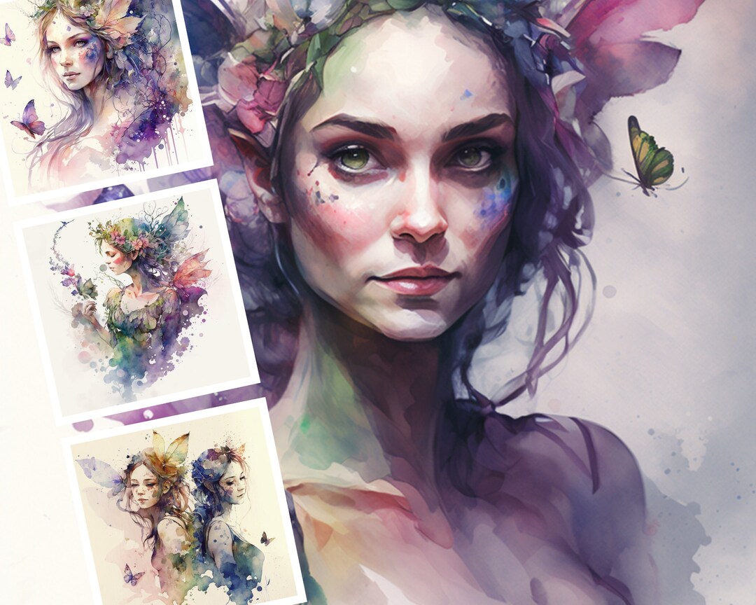 Watercolor Fairies Digital Art Bundle Scrapbooking Bundle - Etsy