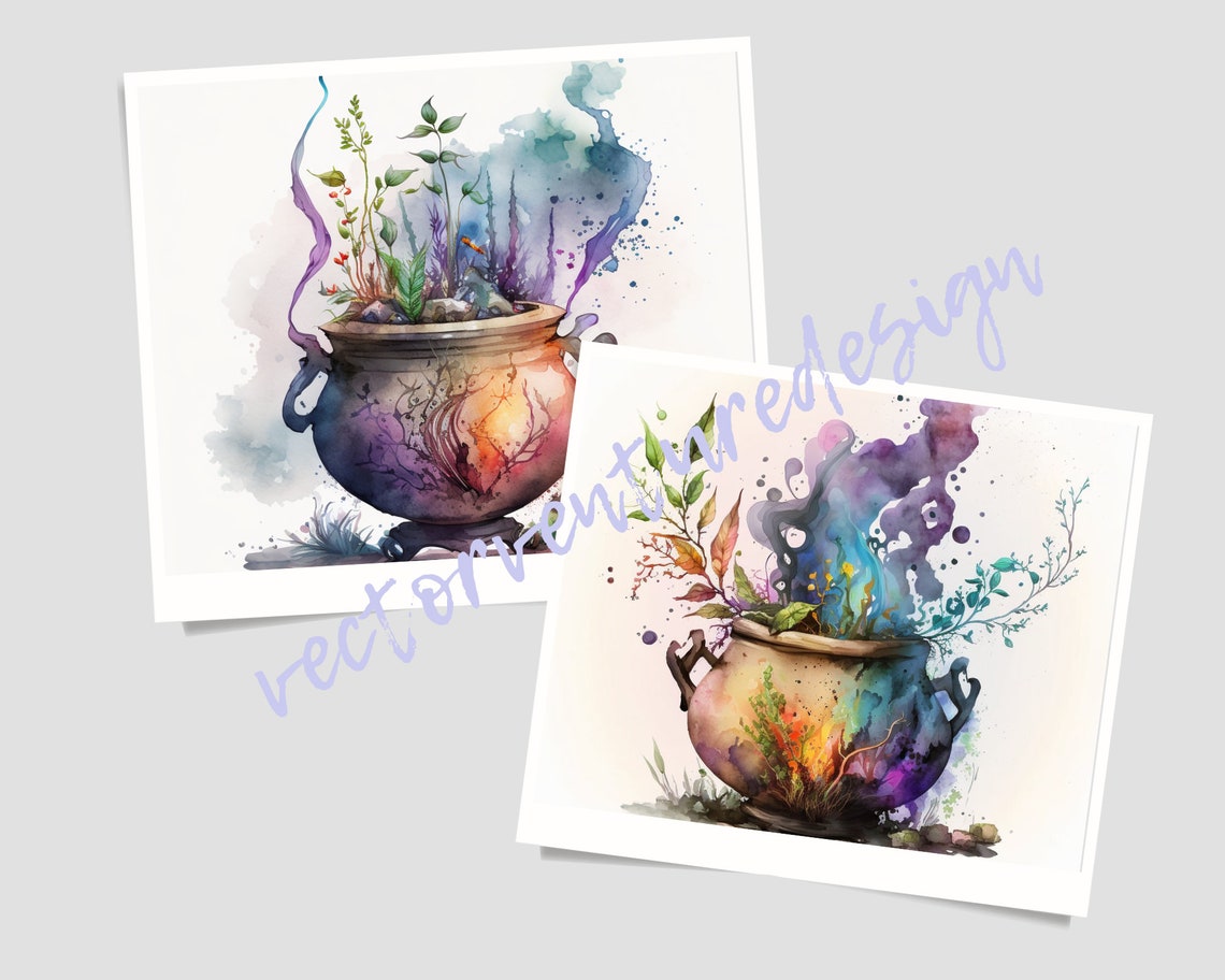 Fantasy Pot 10pc PNG Bundle - Fairy Tale PNG - Watercolor Magical ...