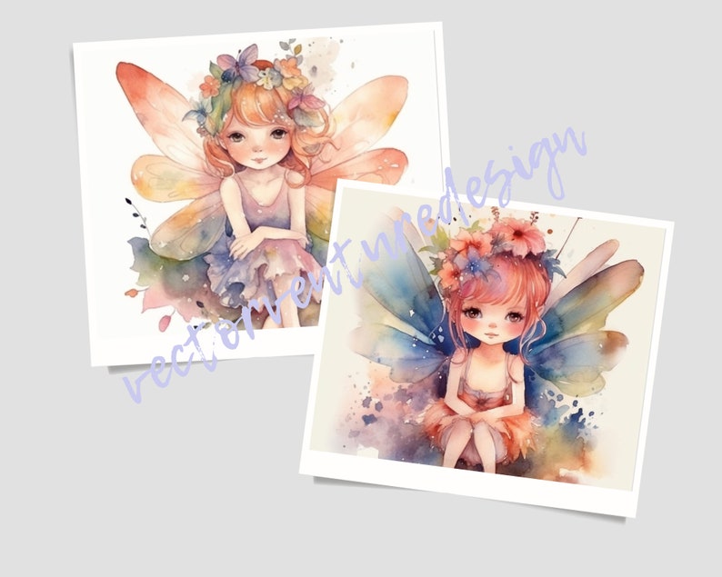 Watercolor Floral Fairies Printable Art - Digital Design Bundle of 10 ...