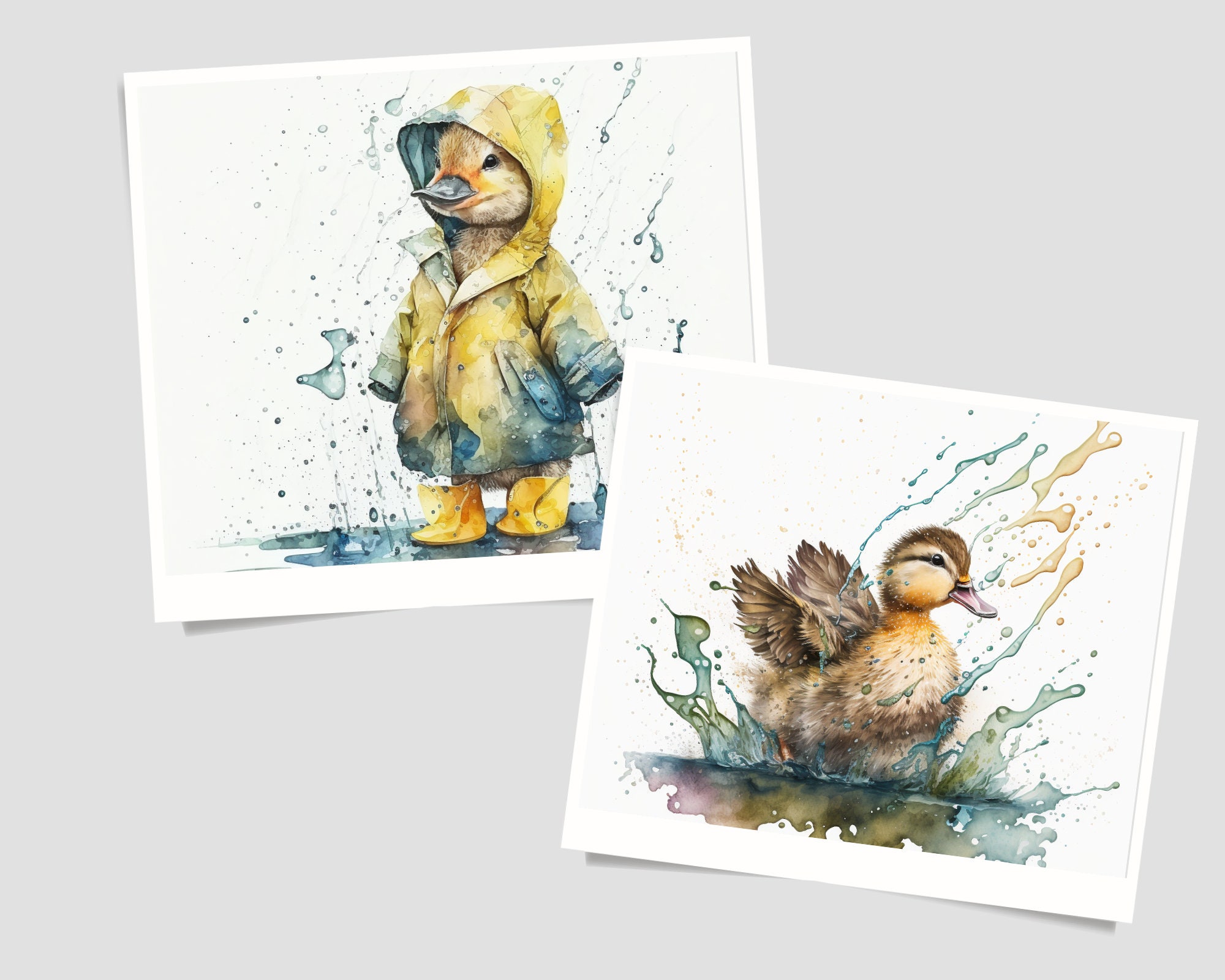 Ducklings in the Rain Printable Art - Digital Design Bundle of 10 ...