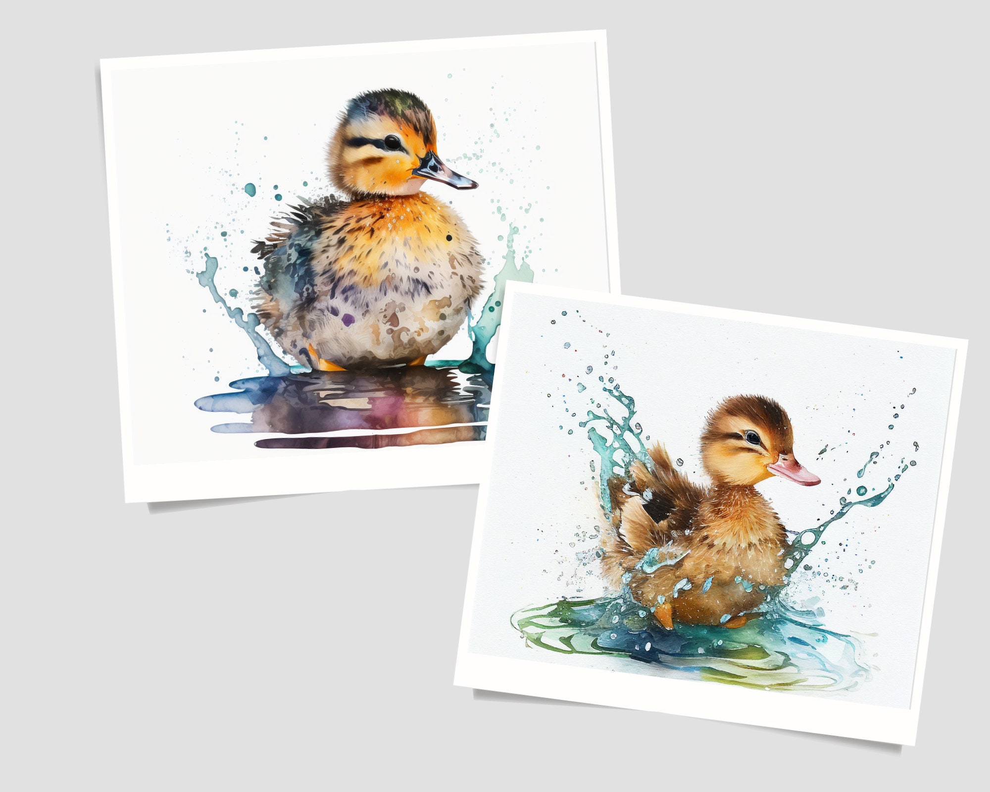 Ducklings in the Rain Printable Art - Digital Design Bundle of 10 ...