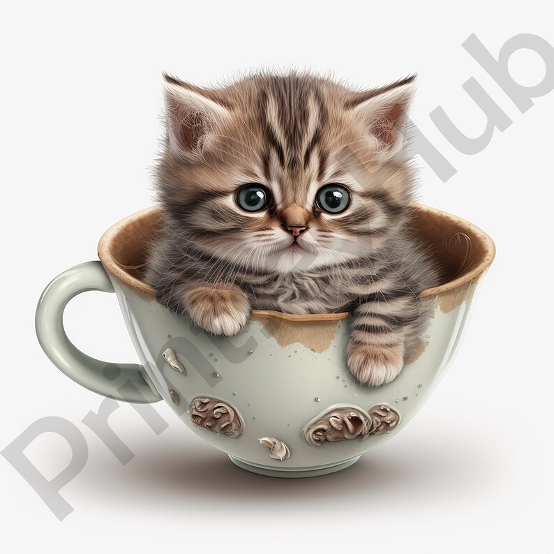 Tabby Kitten Clipart Bundle Cute Adorable Baby Cat Images High Quality ...