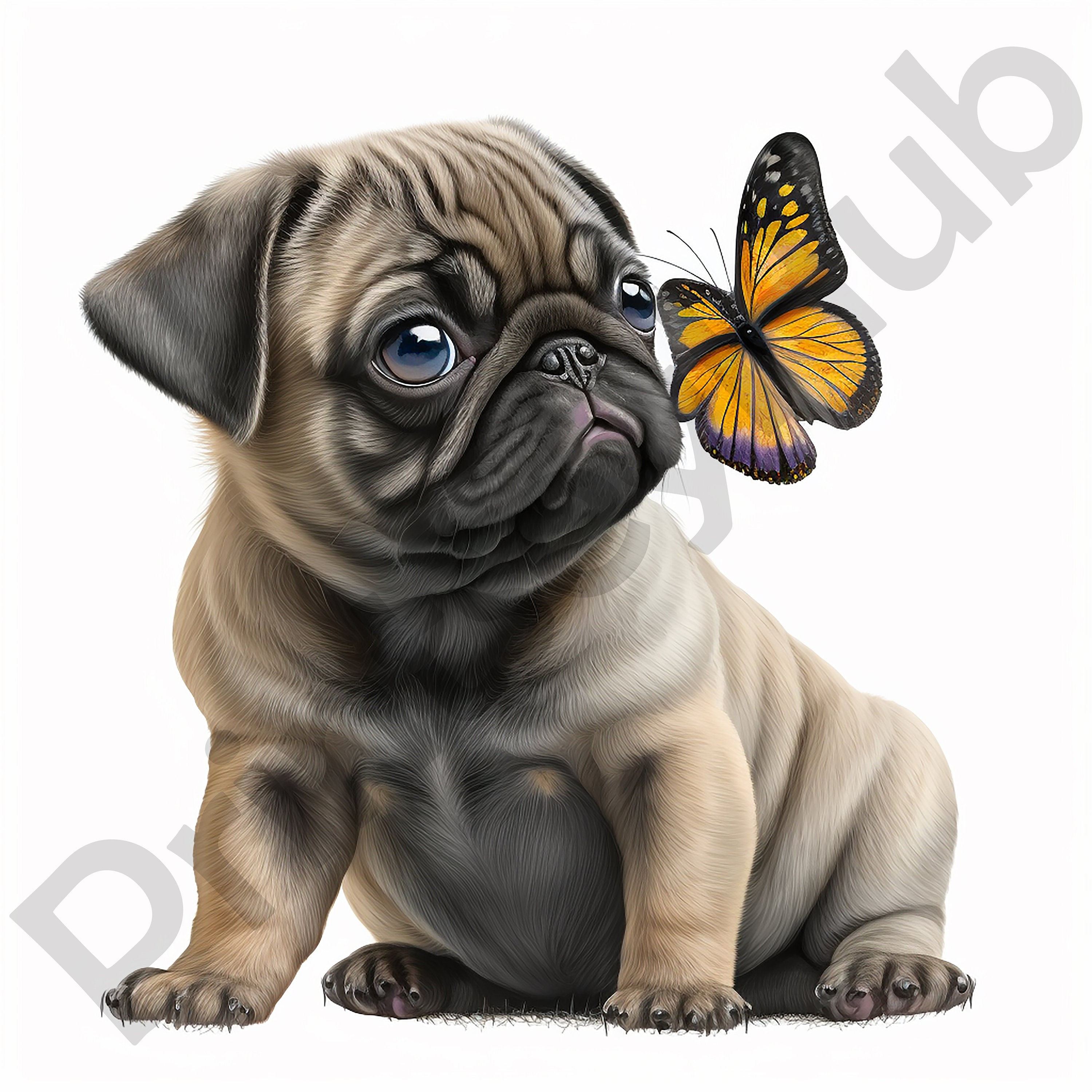 Best Pug Clipart Bundle Cute Adorable Pug Puppy Images High Quality ...