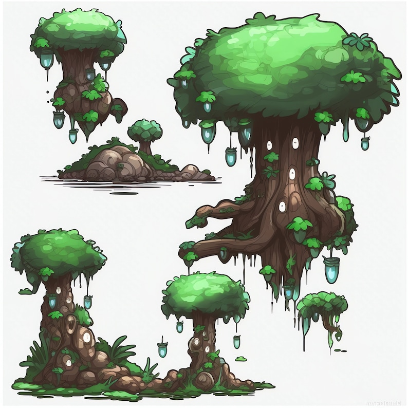 Tree Video Game Sprites/assets - Etsy
