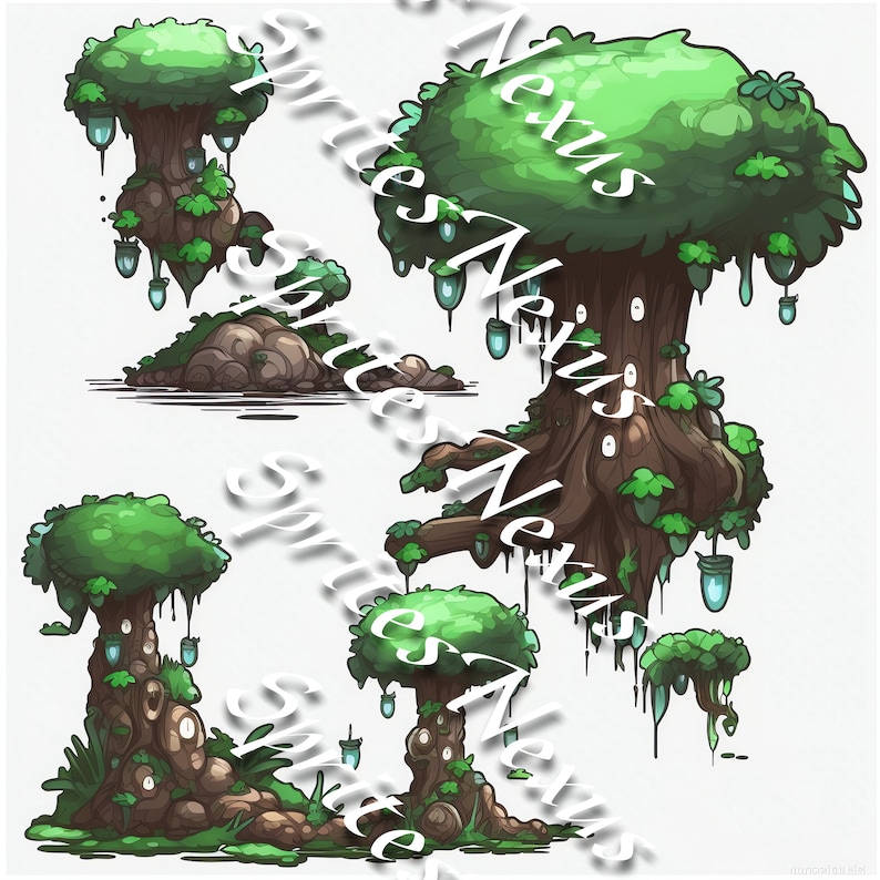 Tree Video Game Sprites/assets - Etsy