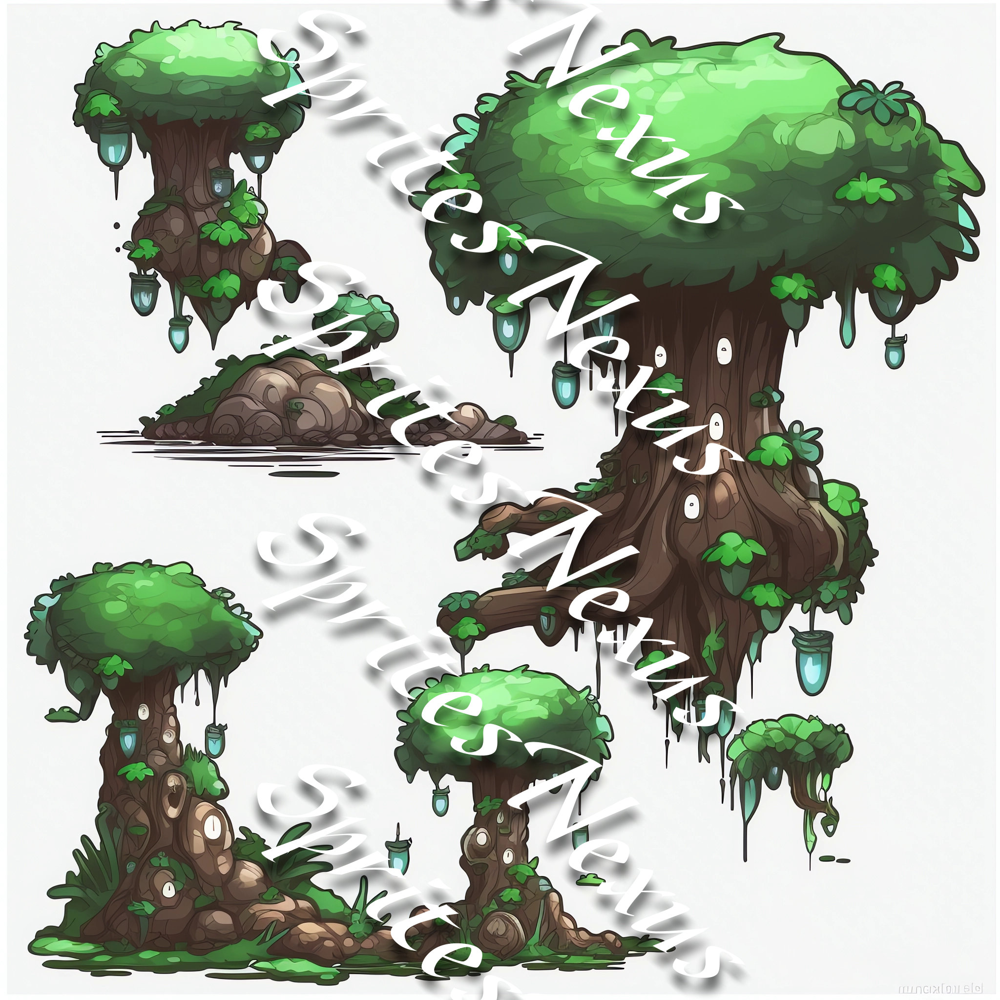 Tree Video Game Sprites/assets - Etsy