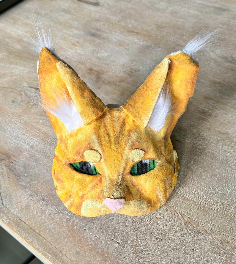 Ginger Cat Animal Cosplay Mask Handmade MQ - Etsy
