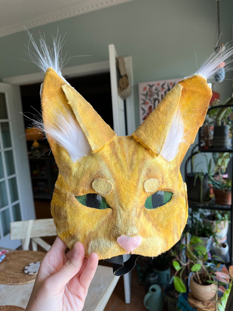 Ginger Cat Animal Cosplay Mask Handmade MQ - Etsy