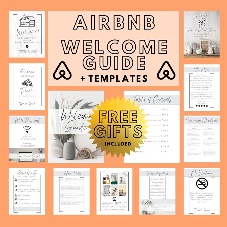 Airbnb Welcome Guide Templates, VRBO Templates, Editable Airbnb ...