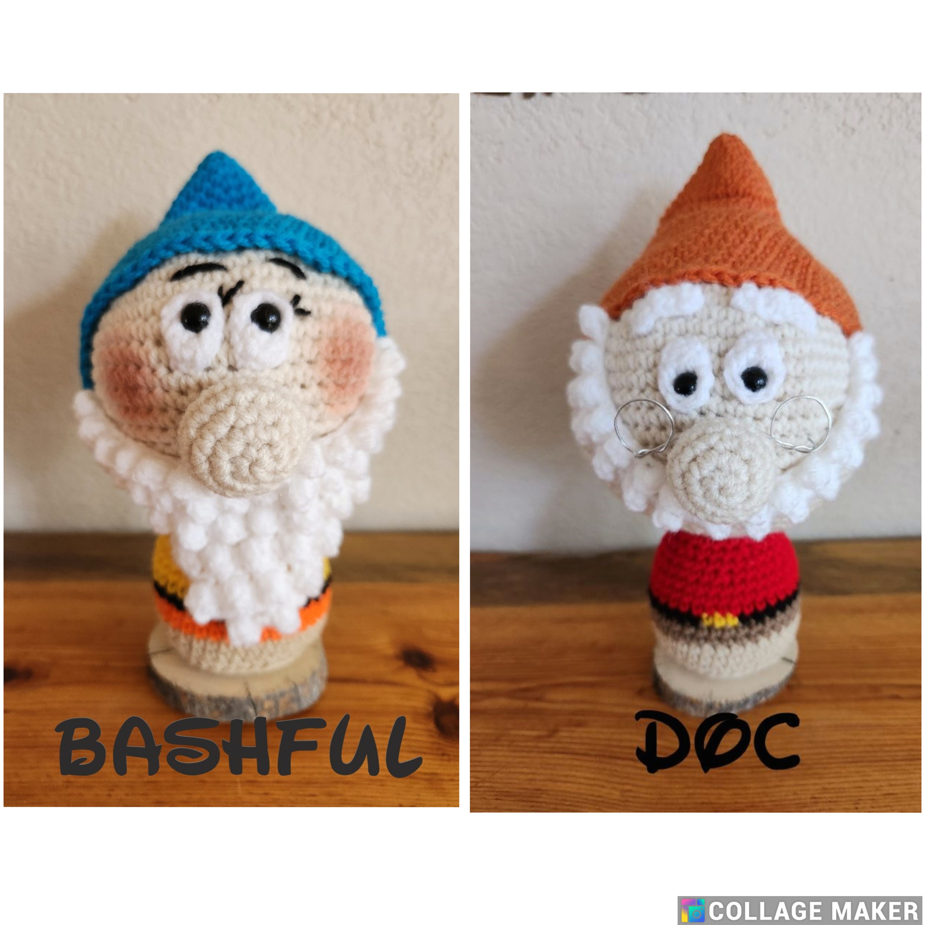 Crochet Disney Seven Dwarfs Stuffed Dolls Happy, Grumpy, Sleepy, Sneezy, Doc, Bashful, Dopey ...