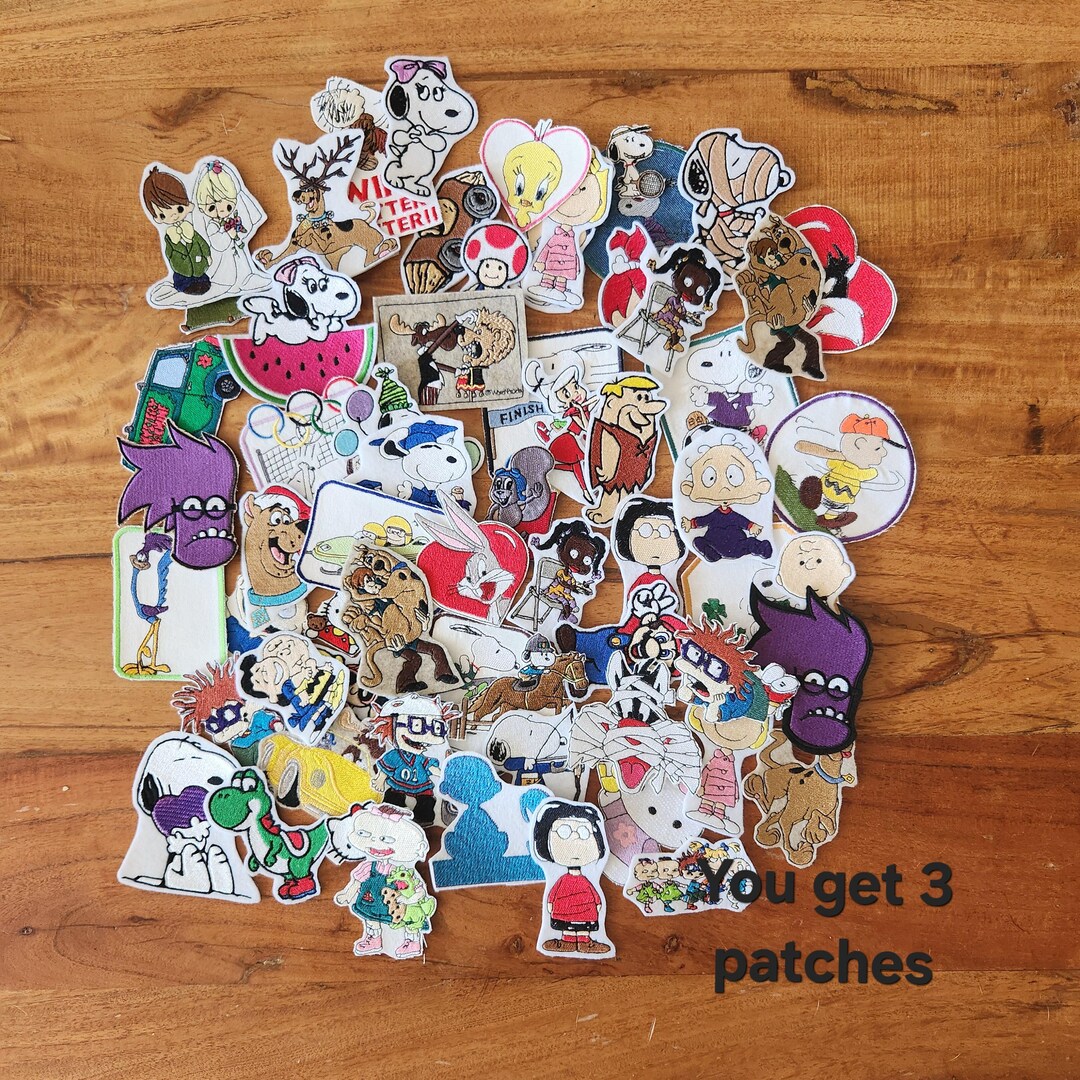 Iron on Cartoon Patches - 3 Random Patches per GRAB BAG - Etsy