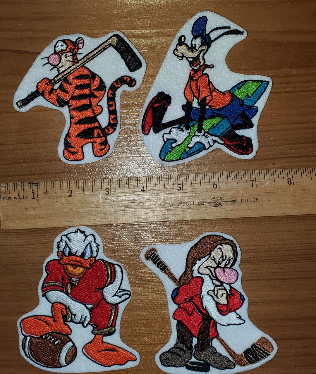 Disney Sports - Iron on Patches-goofy Donald Grumpy Tigger-football ...