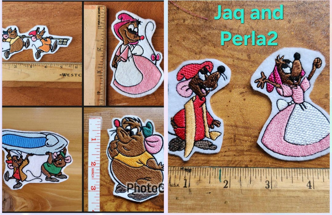 Disney Iron on Patches-gus Jaq and Perla Cinderella - Etsy