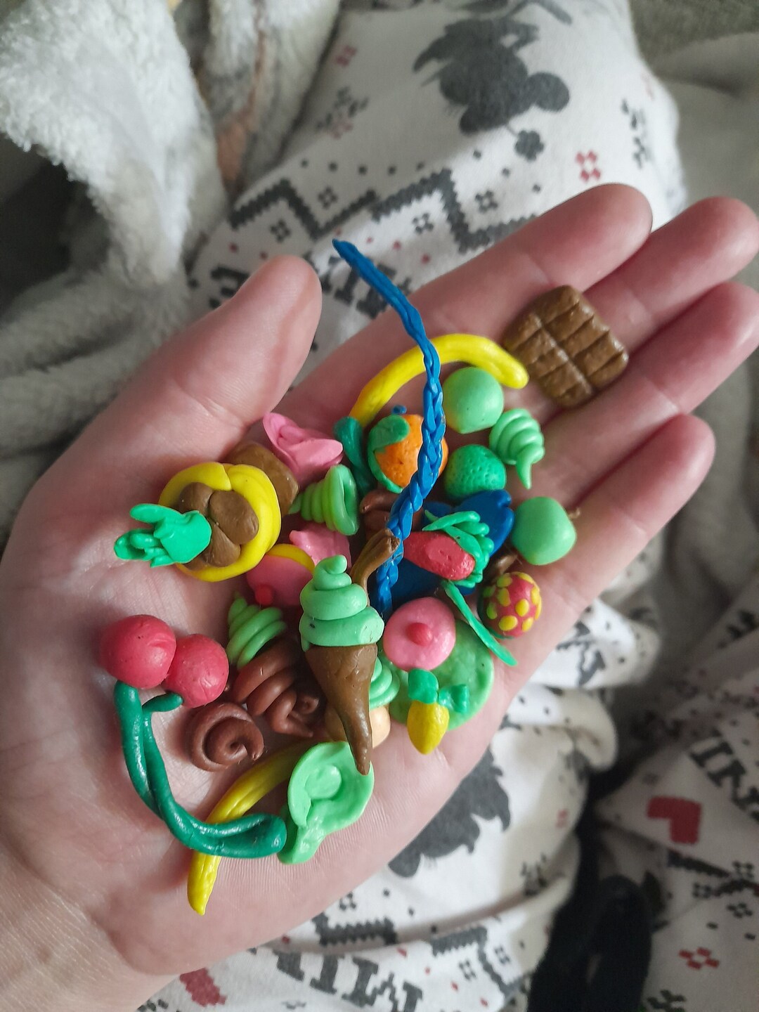Tiny Items Objects Made of Modelling Clay Baked Solid. Non-toxic. Baked ...
