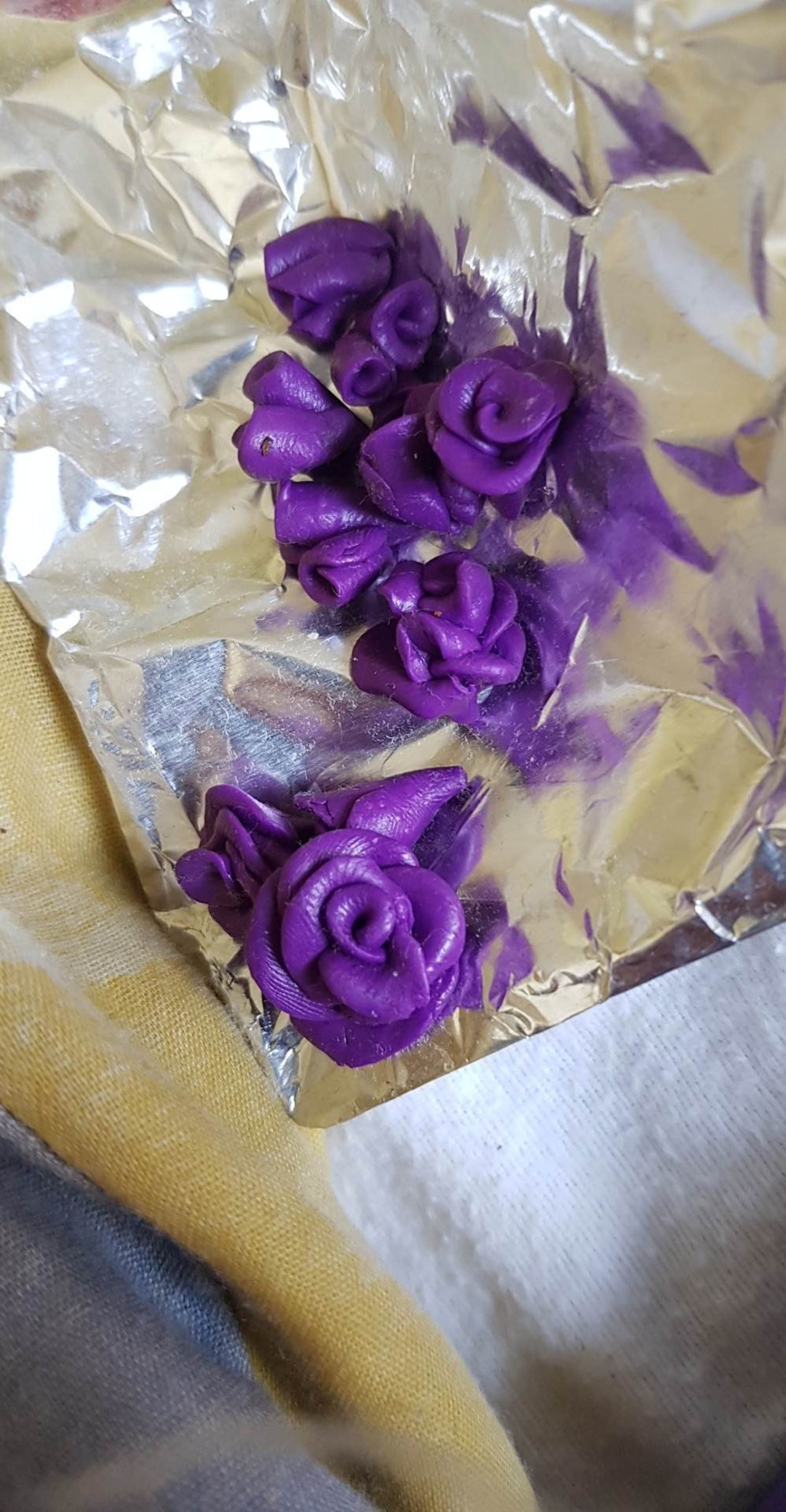 Tiny Roses Made of Modelling Clay Baked Solid - Etsy