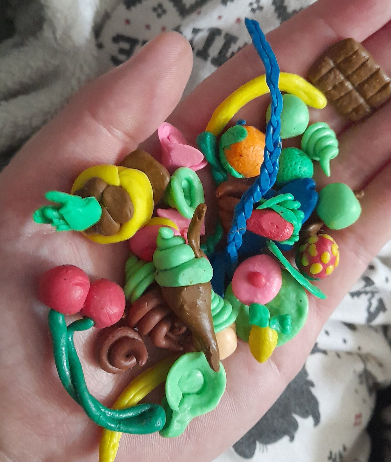 Tiny Items Objects Made of Modelling Clay Baked Solid. - Etsy