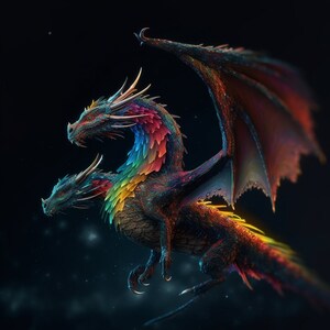 Poster , Dragon in Space Design Graphics Suitable for Printable ...