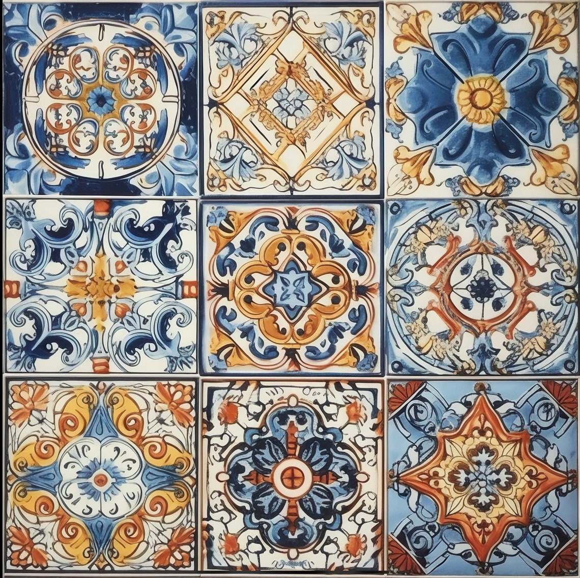 Portuguese Azulejo Seemless Tile Design Digital Download Png File - Etsy