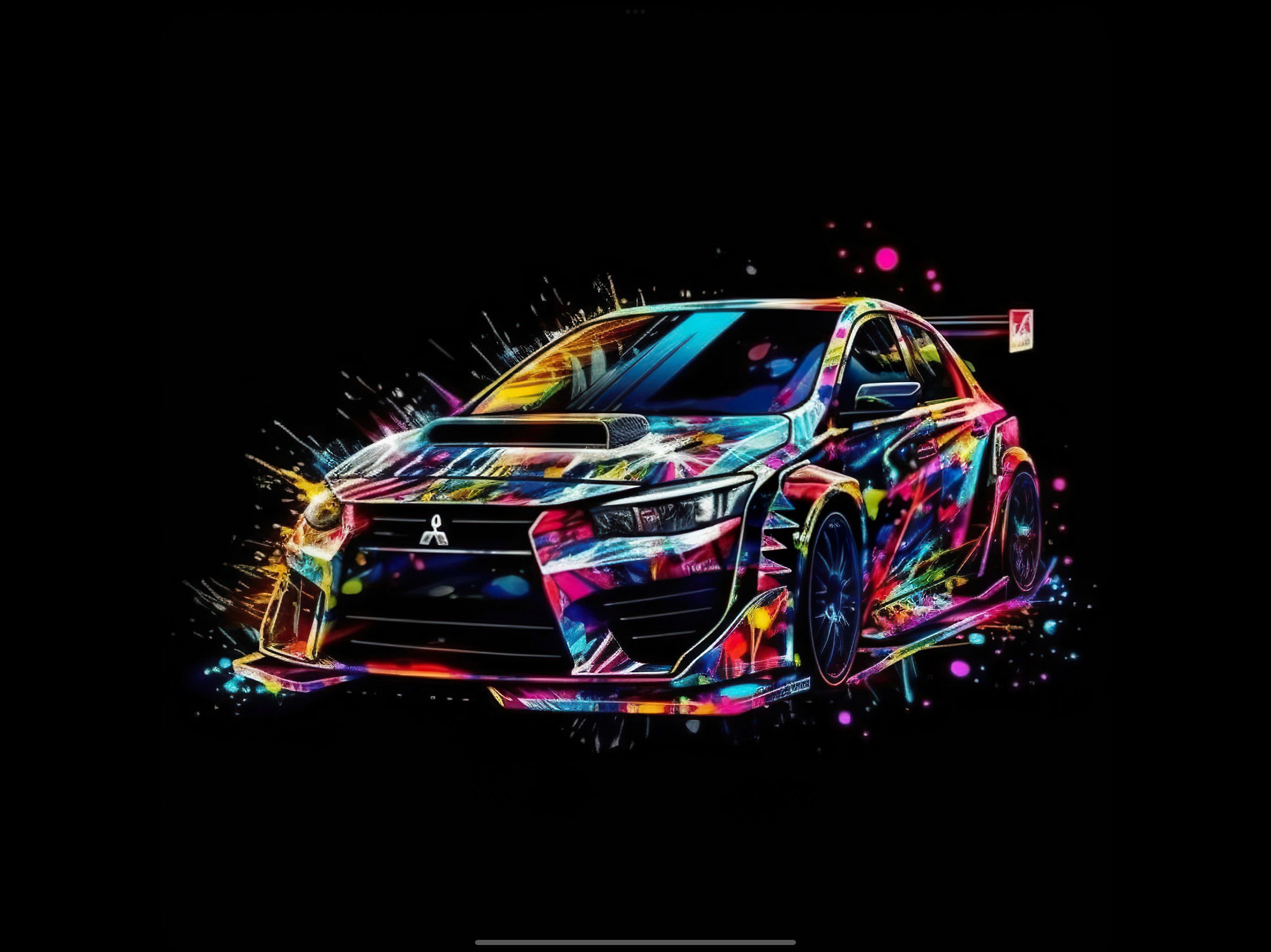 Abstract Neon Art Mitsubishi Evo Tommi Makinen Edition Digital Download ...