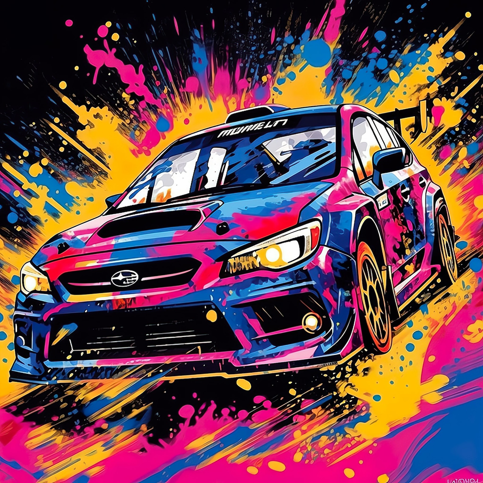 Subaru WRX Rally Car Graffiti Street Art, Digital Download PNG File ...