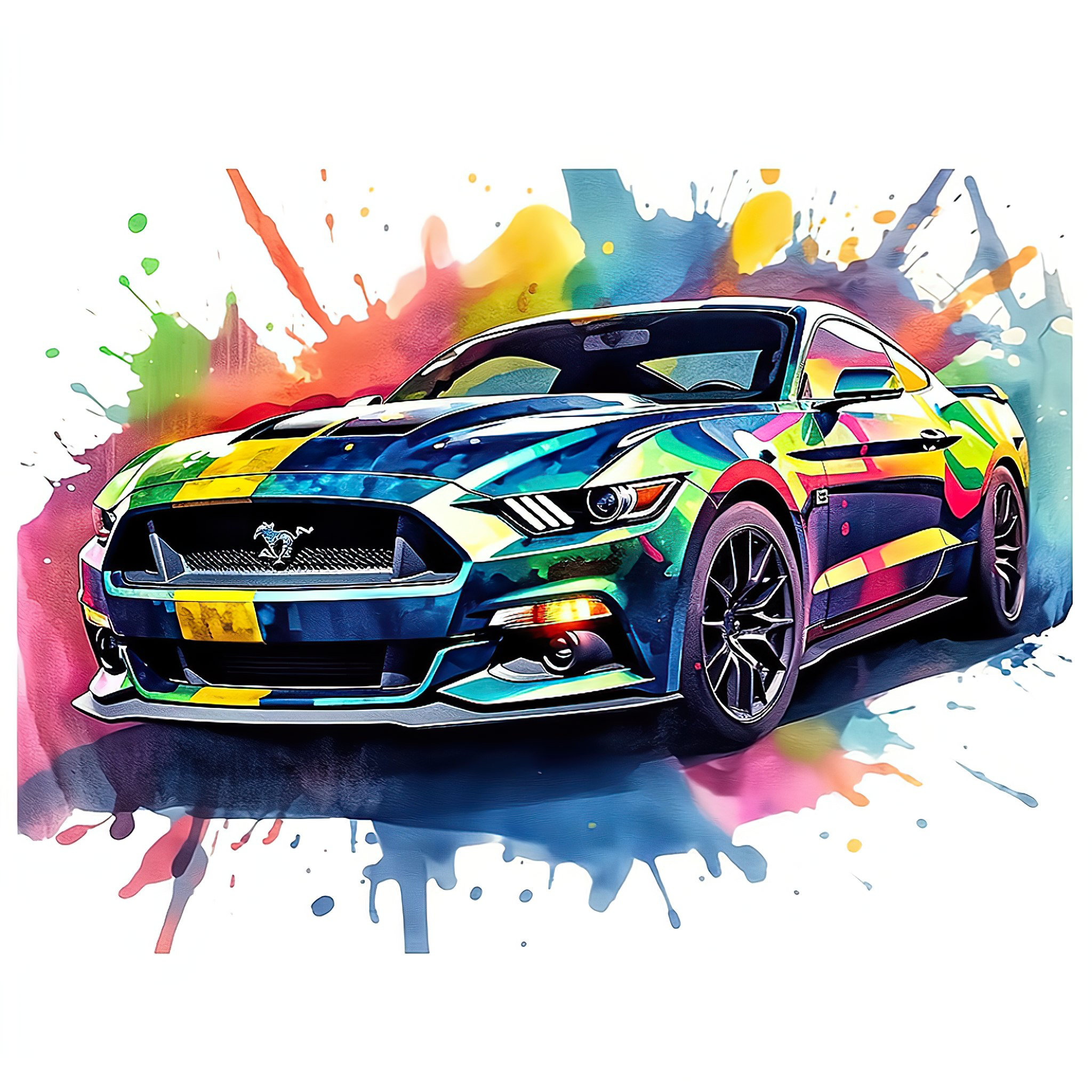 Ford Mustang CS850R Watercolour Art Design Digital Download Png File - Etsy
