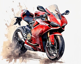 Watercolour Ducatti Panigale V4 Michael Ruben Rinaldi Model - Etsy