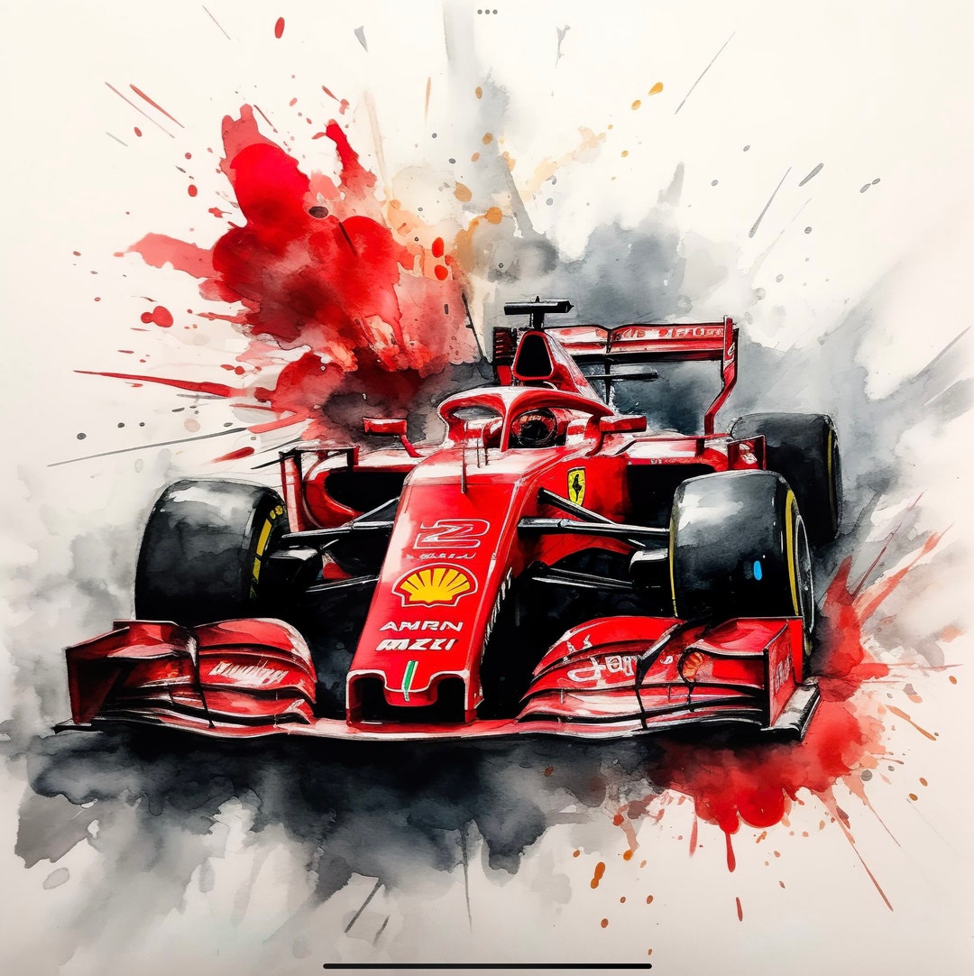 Ferrari F1 Watercolour Art Design Digital Download Png File - Etsy