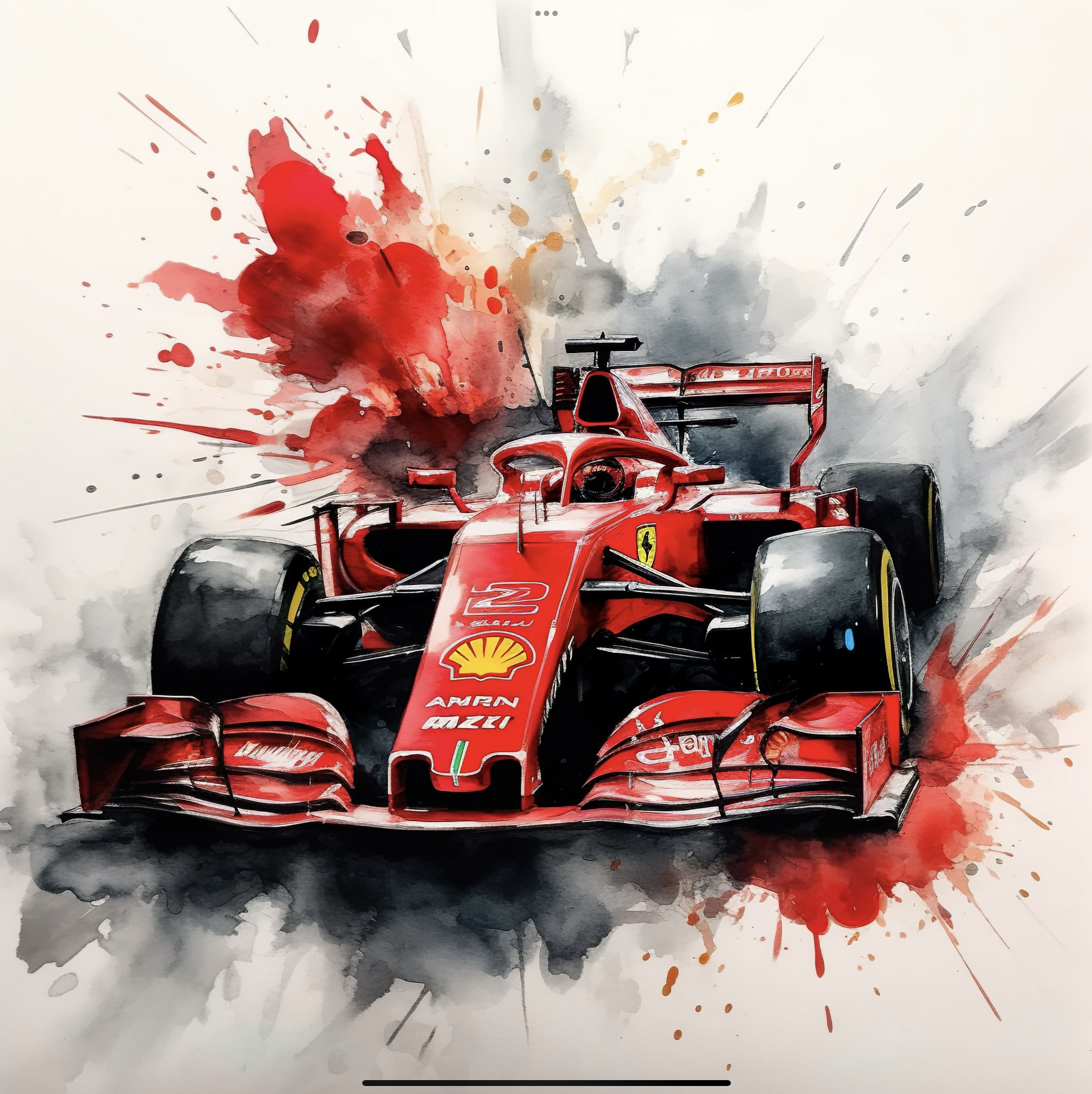 Ferrari F1 Watercolour Art Design Digital Download Png File - Etsy