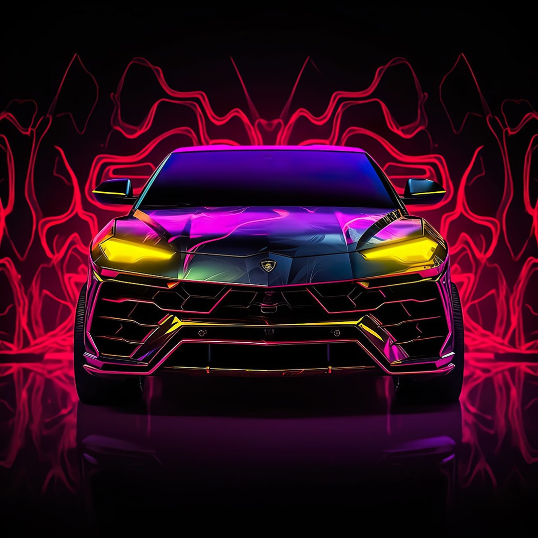 Lamborghini URUS Neon Art Digital Download PNG Datei - Etsy.de