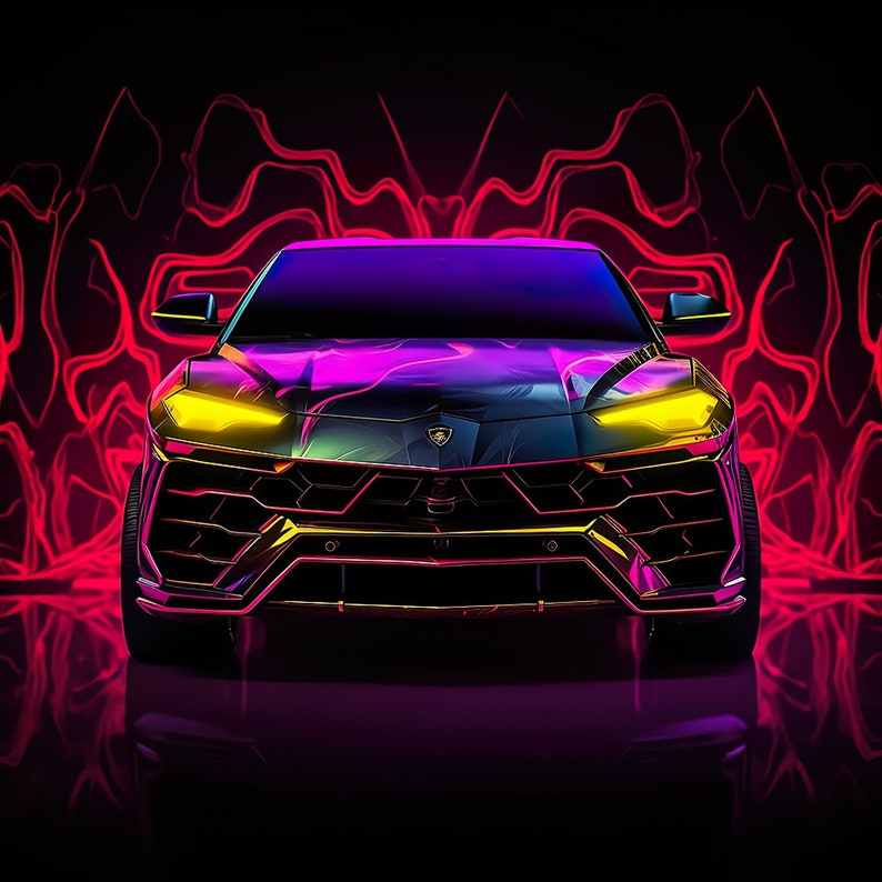 Lamborghini URUS Neon Art Digital Download PNG File - Etsy