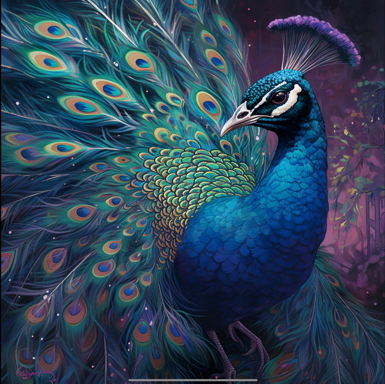 Abstract Neon Peacock Bird Art Design Digital Download Png File - Etsy