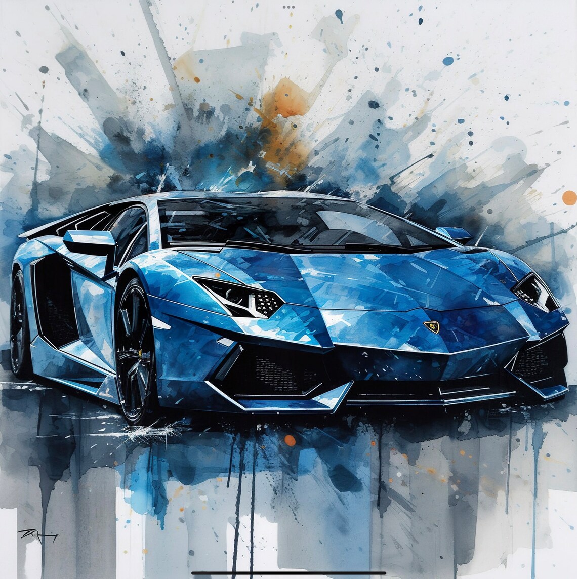 Lamborghini Watercolour Art Digital Download Png File - Etsy