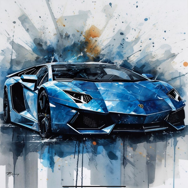 Blue Lamborghini Png - Etsy
