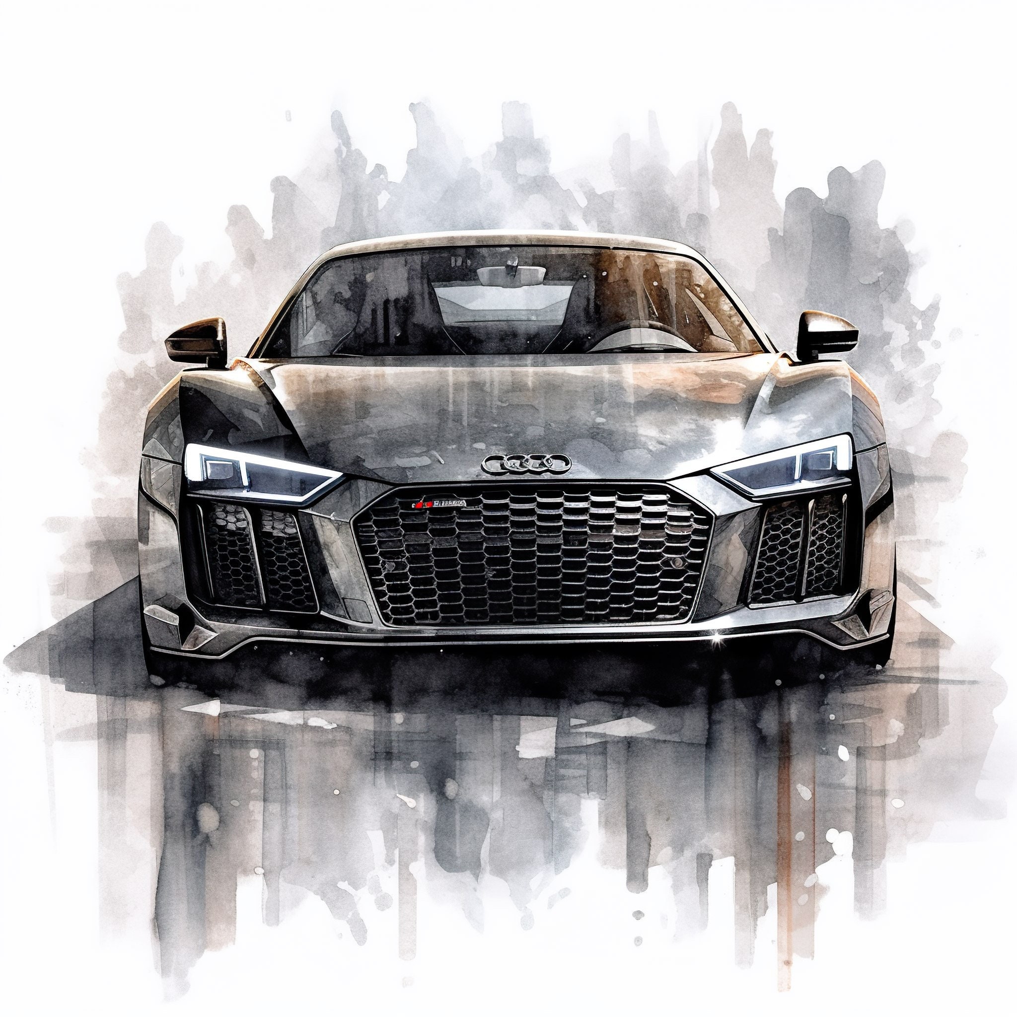 Audi R8 Watercolour Art Digital Download PNG File - Etsy